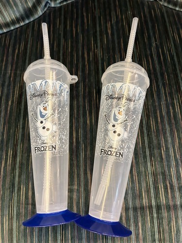 Disney Parks Frozen Anna Elsa Olaf Tall Plastic Souvenir Cup With Lid ...