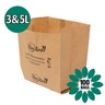 3L & 5L - 50 x Paper Compostable Brown Caddy Food Waste Bin Liners/Bin ...