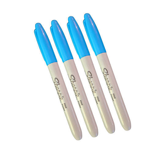 BRILLIANT BLUE Sharpie Markers Fine Point Permanent Marker Lot Of 4 | eBay