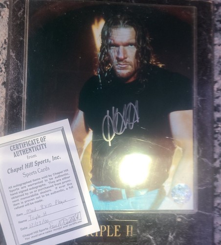 VINTAGE TRIPLE H SIGNED 8X10 PHOTO PLAQUE 2000 WWE WWF HHH | eBay