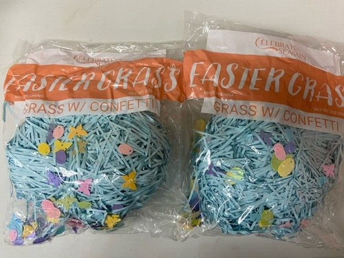 Easter Basket Grass with Confetti, Blue - 2 pack | eBay