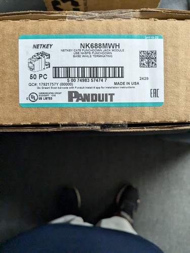 Panduit NK688MWH NetKey® Cat 6 Keystone Punchdown Jack Module, White ...