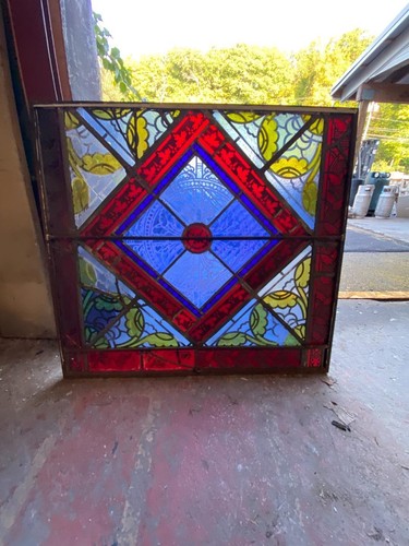ANTIQUE STAINED GLASS WINDOW FROM A CLOSED CHURCH - CMC102 | eBay