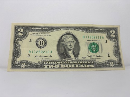 $2 Trinary Note Seris 2009. S/N B11252212A | eBay