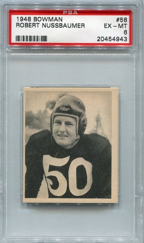 ROBERT NUSSBAUMER PSA 6 1948 BOWMAN FOOTBALL #58 REDSKINS | eBay