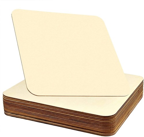 Unfinished Wooden Pieces Square Blank Wood Sheets 20 Pcs 6 Inch For DIY ...