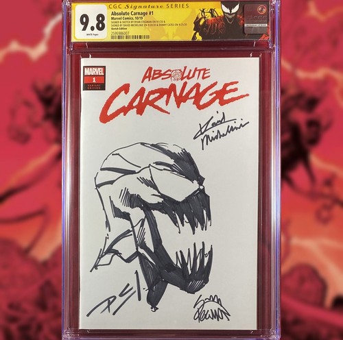 ABSOLUTE CARNAGE #1 VARIANT CGC 9.8 SS RYAN STEGMAN SKETCH CATES ...
