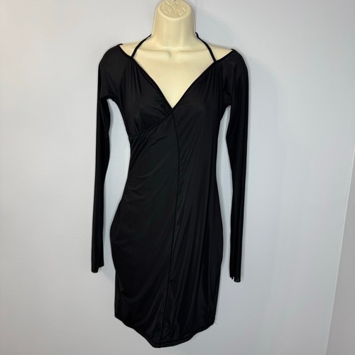 Skims Onyx Night Out Mini Dress Black Stretch Sexy Club Women's XL New ...