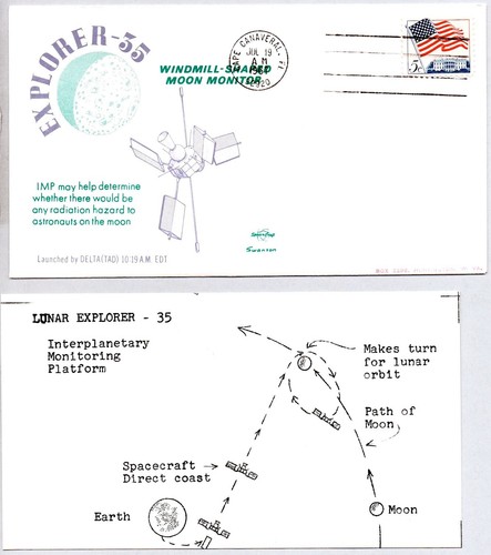 EXPLORER 35 LUNAR EXPLORER WINDMILL SHAPED MOON MONITOR 7/19/64 SWANSON ...