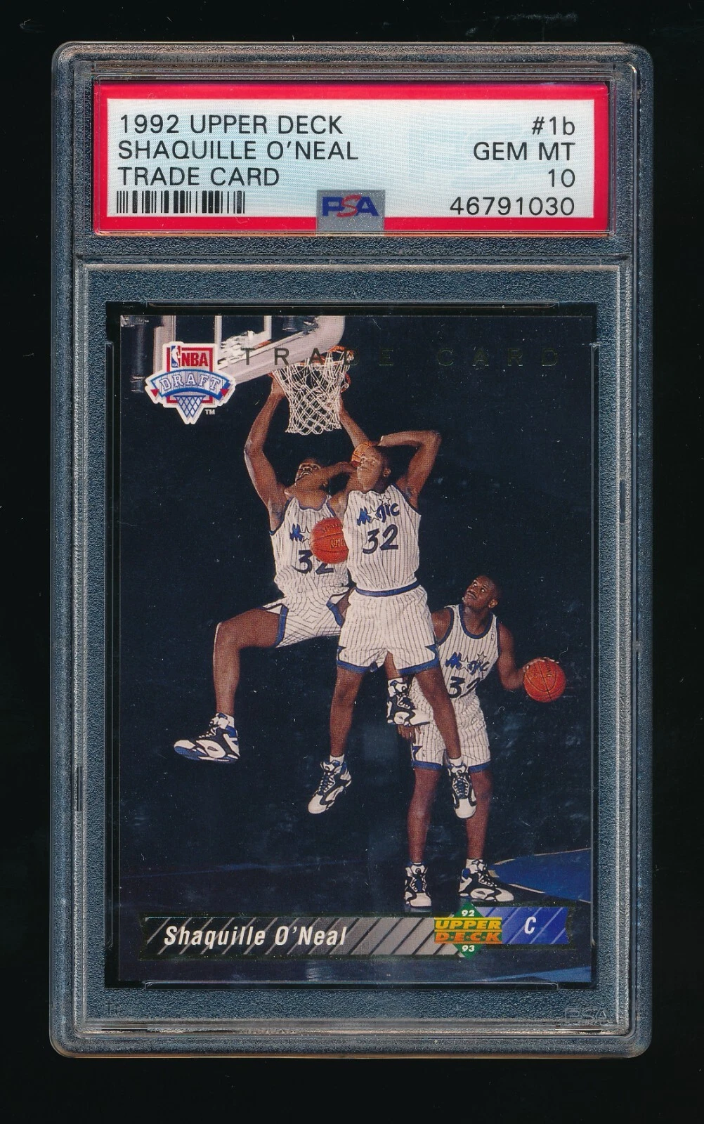 Shaquille O'Neal 1992 Upper Deck #1b Trade Card PSA 10 Price Guide - Sports Card Investor