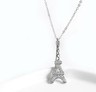 Paris The Eiffel Tower Silver Pave 1. Ct CZ Pendant Necklace | eBay