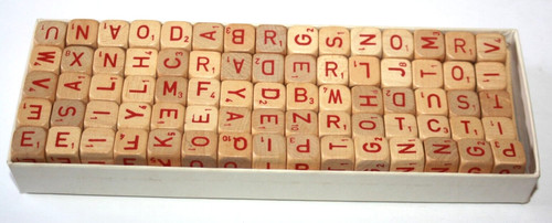Vintage Scrabble RSVP Game Pieces Wooden Parts Complete Set 75 Red ...