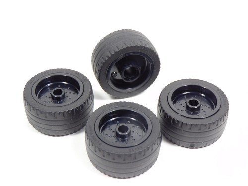LEGO 4 Black 24x12 Tires w/ Black Rims Hubs Vehicle J5 | eBay