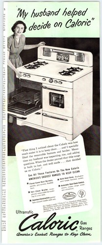 1951 CALORIC GAS RANGES OVEN STOVE Vintage 1950's 5" X 14" Magazine Ad ...