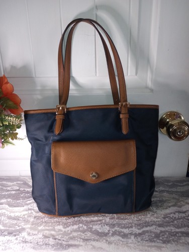 Michael Kors Nylon Tote Jet Set Saffiano Black/ Brown Bag | eBay