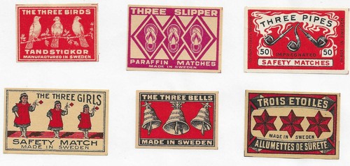 LOT OF 6 ORIGINAL VINTAGE MATCHBOX PACKET LABELS VF SWEDEN #4 | eBay