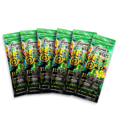 Beamer 1 1/4 Size Vegan Hemp Wraps - 4 Wraps Per Pack, 6 Packs! | eBay
