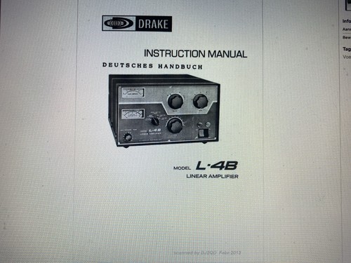 Drake L-4b German Lineair Amplifier User Manual Digital | eBay