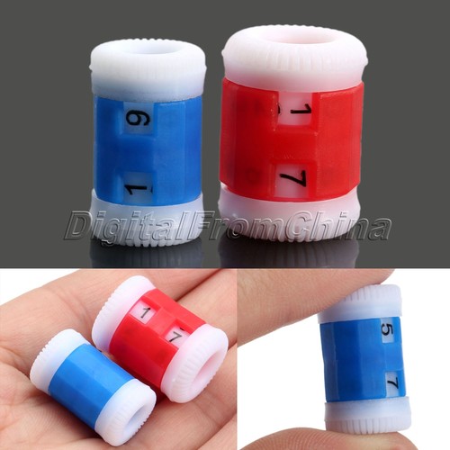 2Pcs/Set Knitting Needles Row Counter Tally Knitter Needle 2 Sizes Big ...