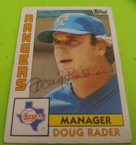 1984 Doug Rader SIGNED Topps MLB Baseball Card #412Texas Rangers ...