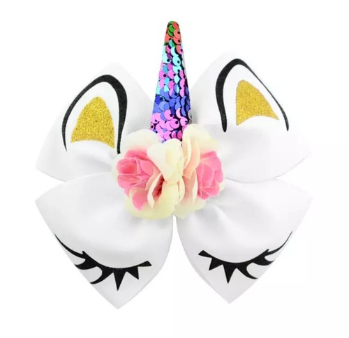 Unicorn Hairbow, White, Alligator Clip, 7 Inches, Large | eBay