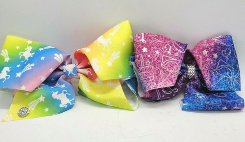 Nickelodeon JoJo Siwa Bows 8” & 6"LOT of 2 Unicorn purple Multicolored ...