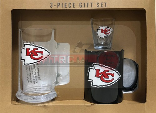 Kansas City Chiefs Memory Company NFL 3pc Drinkware Gift Set FREE SHIP ...