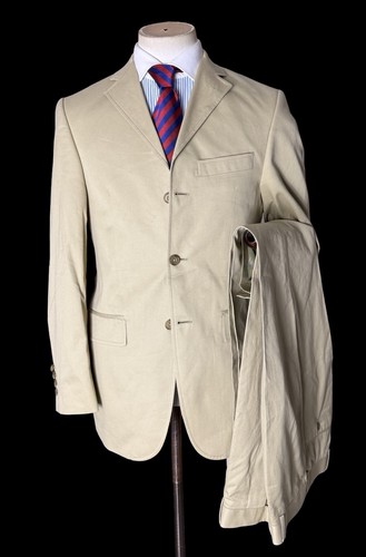Alexandre Savile Row Cotton Garbadine Suit 38R / W32R Beige | eBay UK