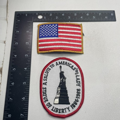 1 AMERICA FLAG + 1 STATUE OF LIBERTY Patch Lot (Patriotic, USA) 281F | eBay