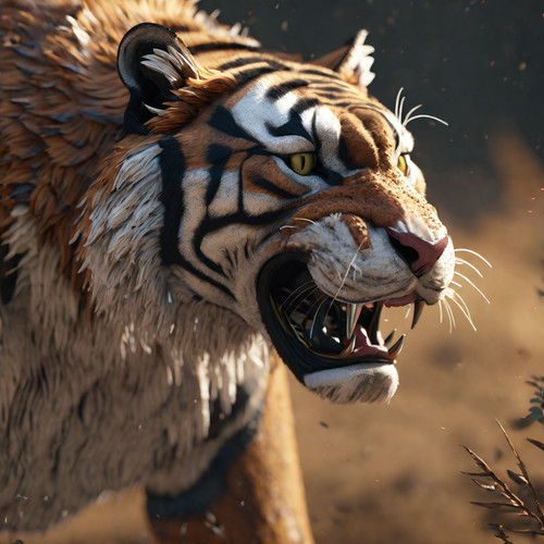 Image digital Smilodon tiger picture "Realistic 3D Smilodon Tiger ...