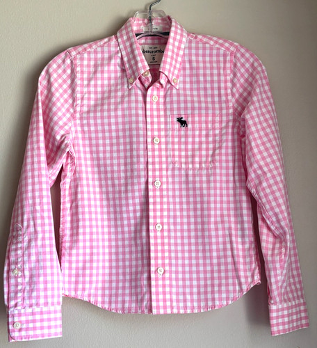 Abercrombie Kids Button-up Muscle Shirt Size Small Pink & White Moose ...