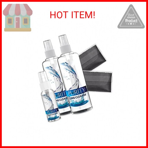 Purity Eyeglass Lens Cleaner Kit - 2 x 8oz and 1 x 2oz Lens Cleaner ...