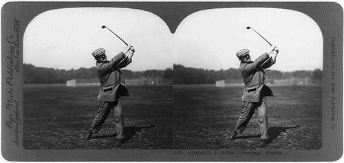 Photo of Stereograph,Donald J. Ross,Driving,Finish of Golf Shot,Golfing ...