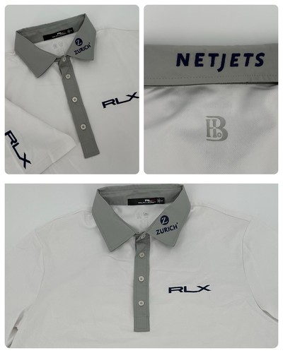 RLX Ralph Lauren Polo Shirt Mens Medium Zurich NetJets Tour Series Golf ...