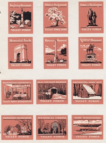 US 1930's Valley Forge, Pennsylvania Cinderella Stamps lot of 12 | eBay