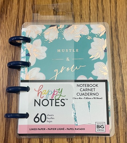 Happy Planner Micro Notebook Happy Notes Hustle & Grow Teal Floral | eBay