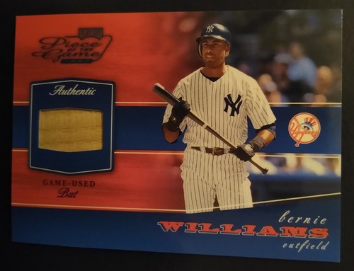 2002 PLAYOFF PIECE of the GAME USED RELIC BERNIE WILLIAMS BAT SP #'d 13 ...