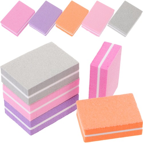 50 Pcs Nail File Buffer Block Sponge Sanding Buffing for Natural Nails ...