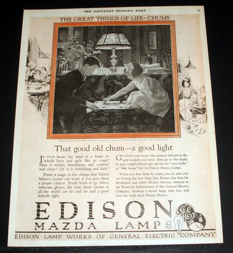 1921 OLD MAGAZINE PRINT AD, EDISON MAZDA LAMPS, THE GREAT THINGS OF ...