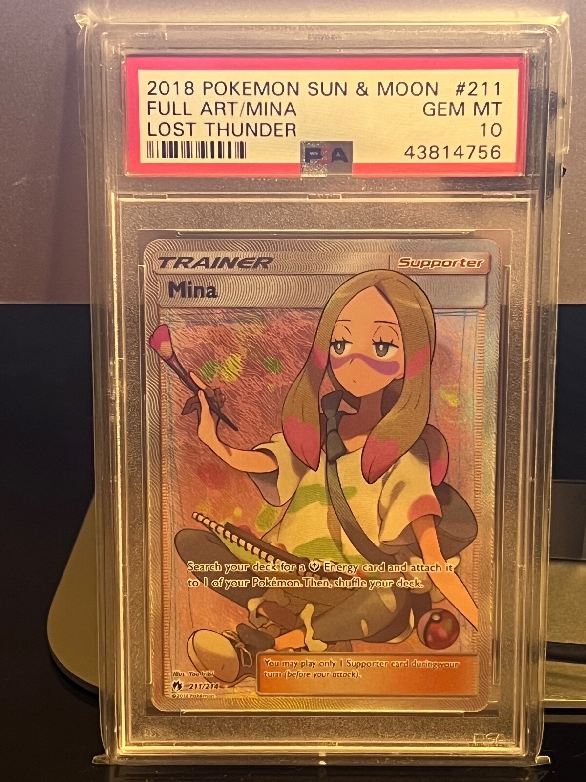 Mina 2018 Sun & Moon: Lost Thunder #211/214 Holo (Full Art) PSA 10 ...