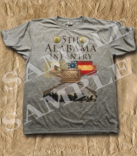 5th Alabama Infantry CSA American Civil War themed ash colored t-shirt ...