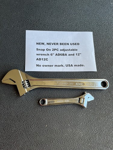snap on tools adjustable wrench NEW USA made 6 and 12 inch crescent ...
