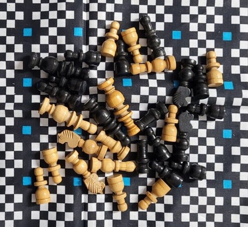 VINTAGE CHESS PIECES FULL SET WOODEN 1960 | eBay