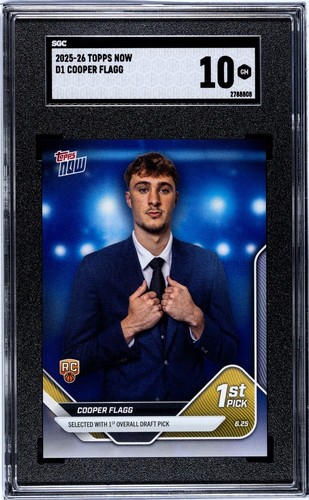 2025 Topps Now NBA #D1 Cooper Flagg 1st Draft Pick Rookie Card (RC) SGC ...