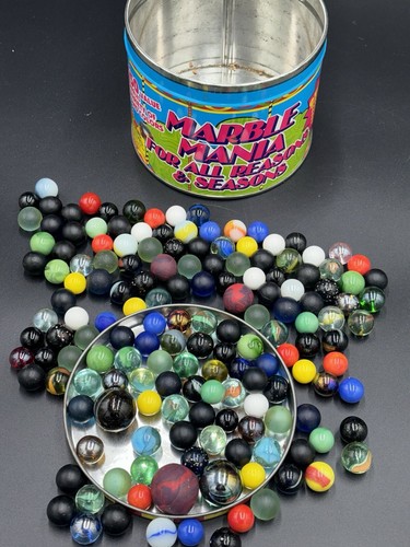 Vintage Marble Mania Tin With 158 Marbles Vintage To Modern | eBay