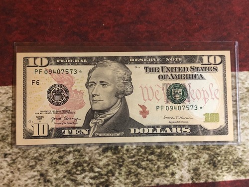 2017 A $10 Star Note CH/CU Ten Dollar Bill Carranza/Mnuchin Sig | eBay