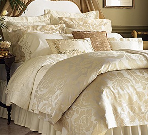 Sferra Leily Standard Sham Champagne 560 TC Egyptian Cotton Sateen ...