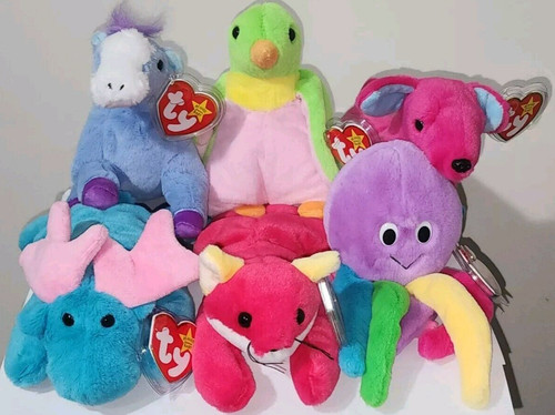 Ty Beanie Babies BLINKY CLEMENTINE GUS HUDSON SAVVY STRETCH 30th ...