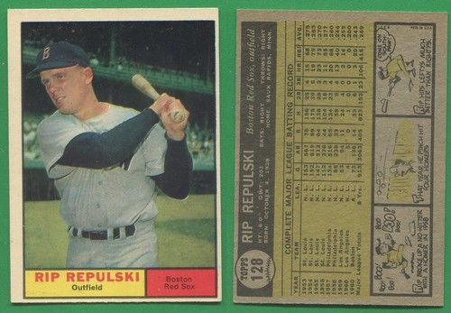 1961 Topps Baseball ~~~ RIP REPULSKI ~~~ No. 128 ~~~ Free S/H | eBay