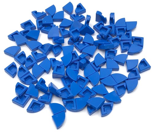 Lego 100 New Blue Tiles Round 1 x 1 Quarter Flat Smooth Pieces Parts | eBay